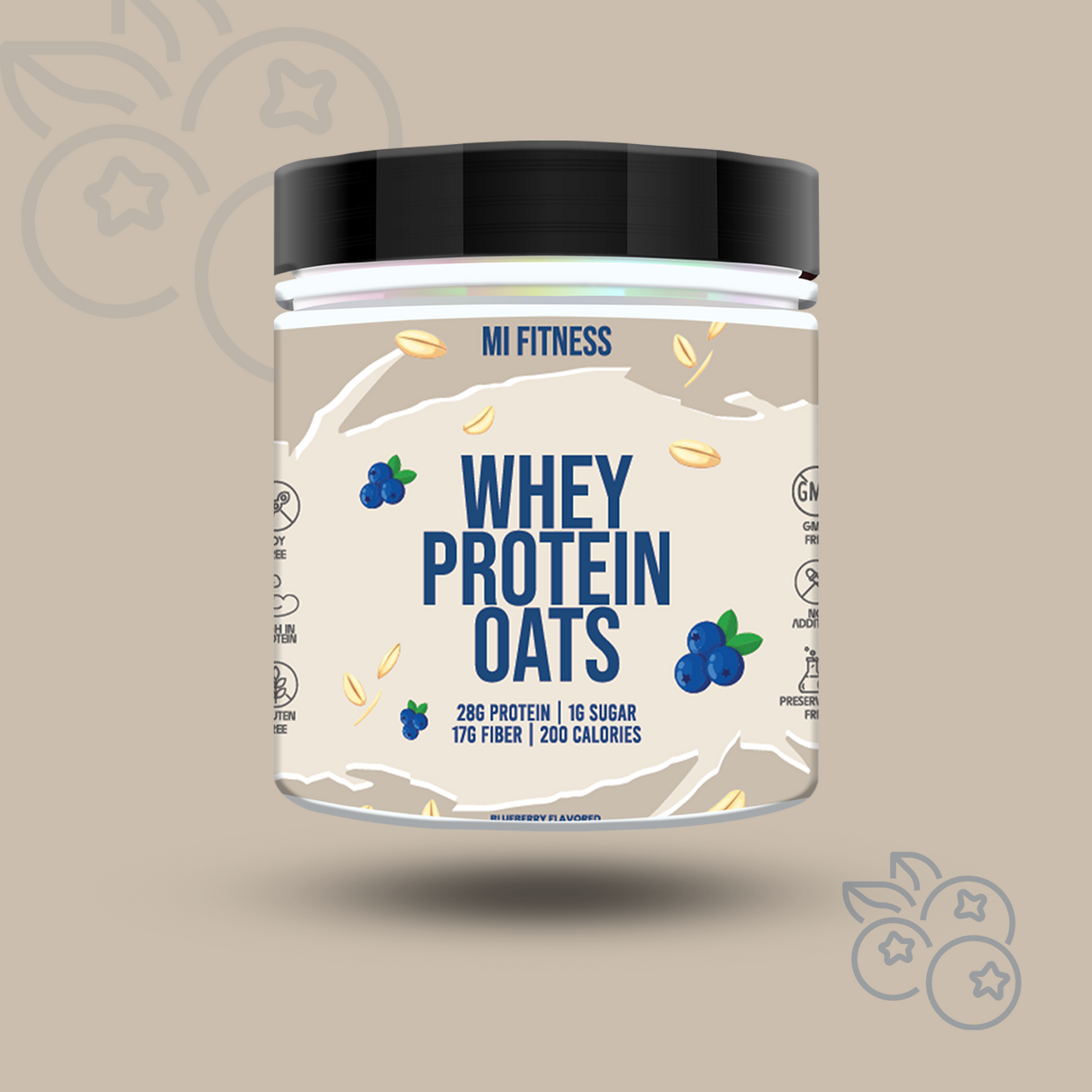 Whey Protein Overnight Oats – Blueberry 800g – MI FITNESS