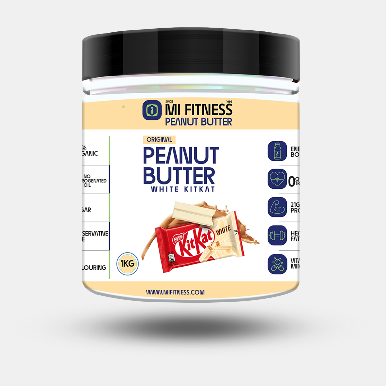 Kit Kat White Protein Peanut Butter 01 kg - Mi Fitness® – MI FITNESS